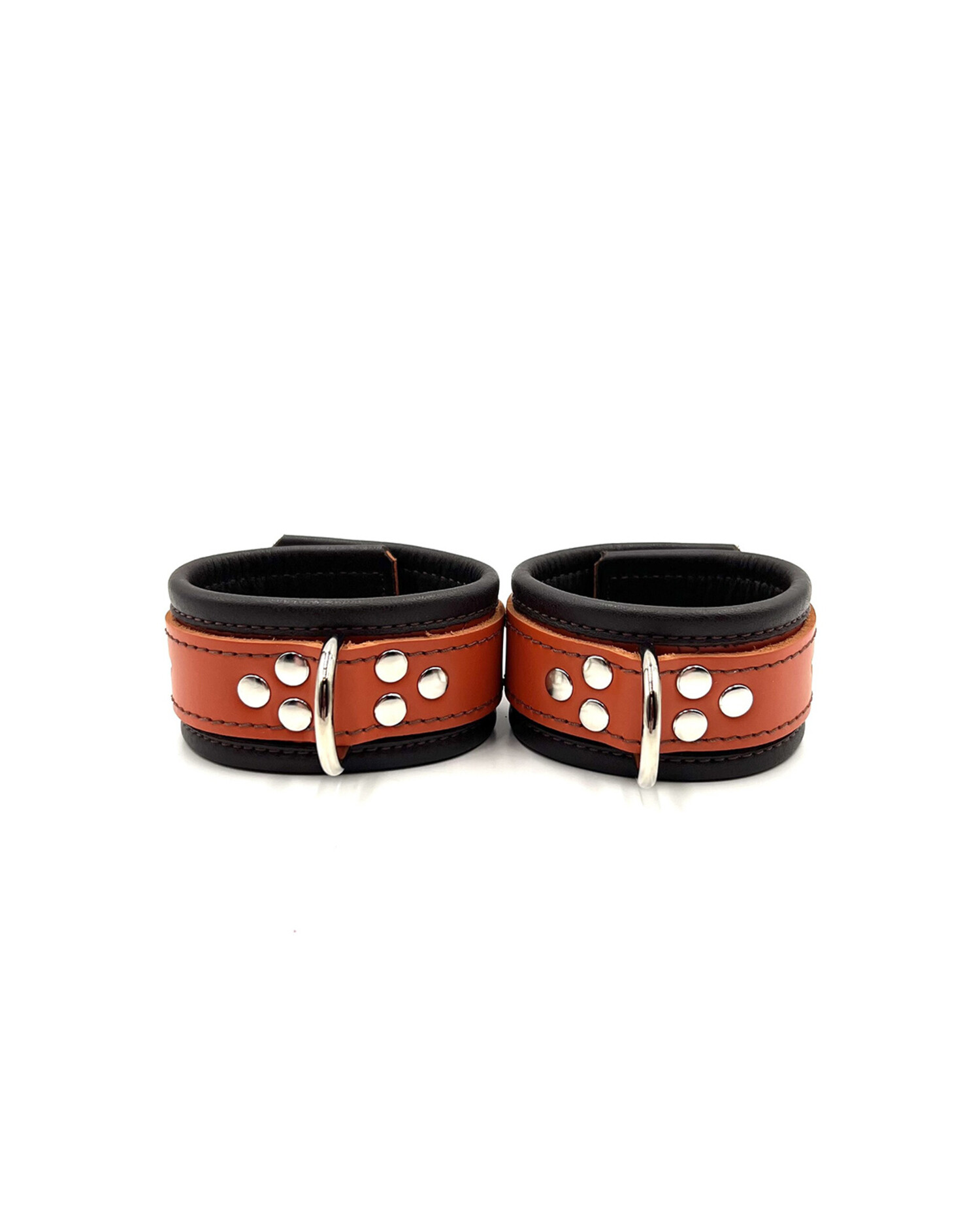 Petite 2-Tone Locking Wrist Cuffs D-Ring | KOOKIE INT'L | BDSM Gear ...