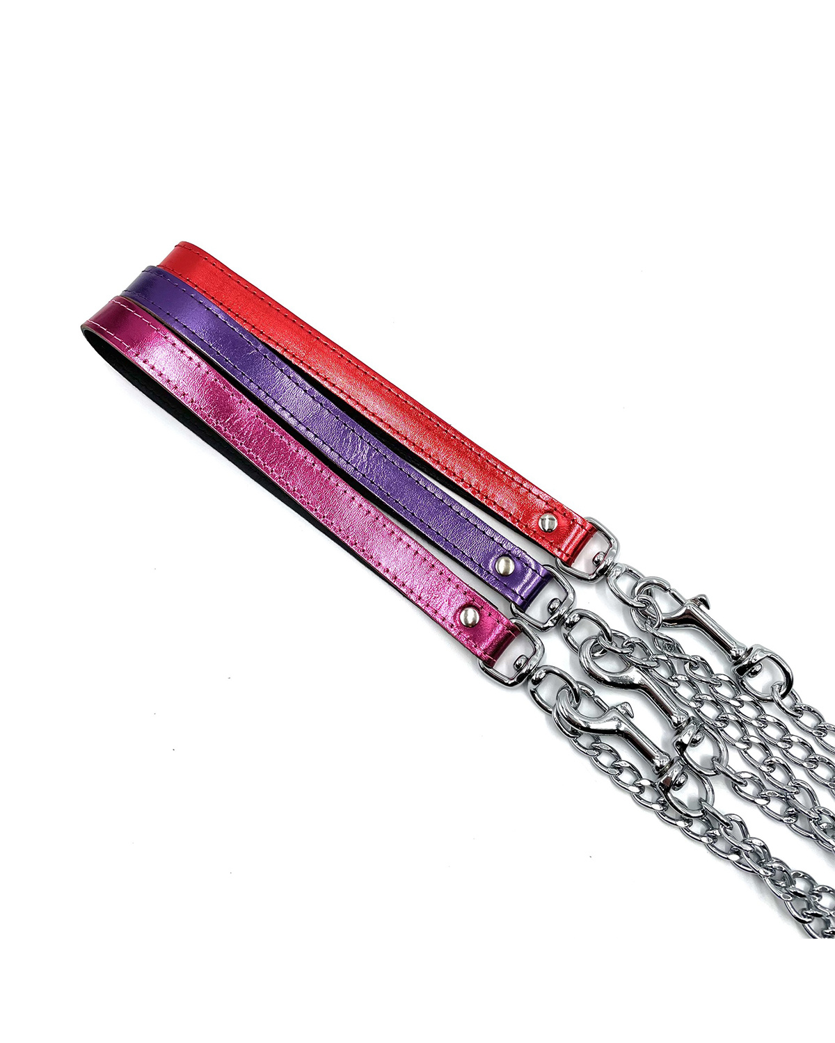 Leather Swivel Leash in Metallic Colors | Bondage Gear - Bondesque