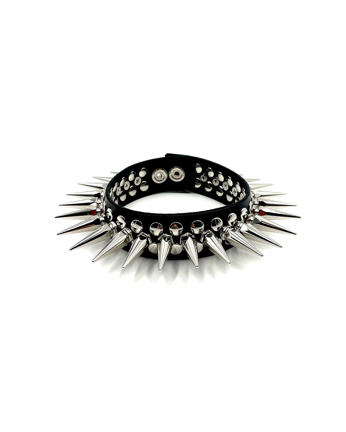 Choker Full Metal Punk Spikes | Goth Leather Collars | Axovus - Bondesque