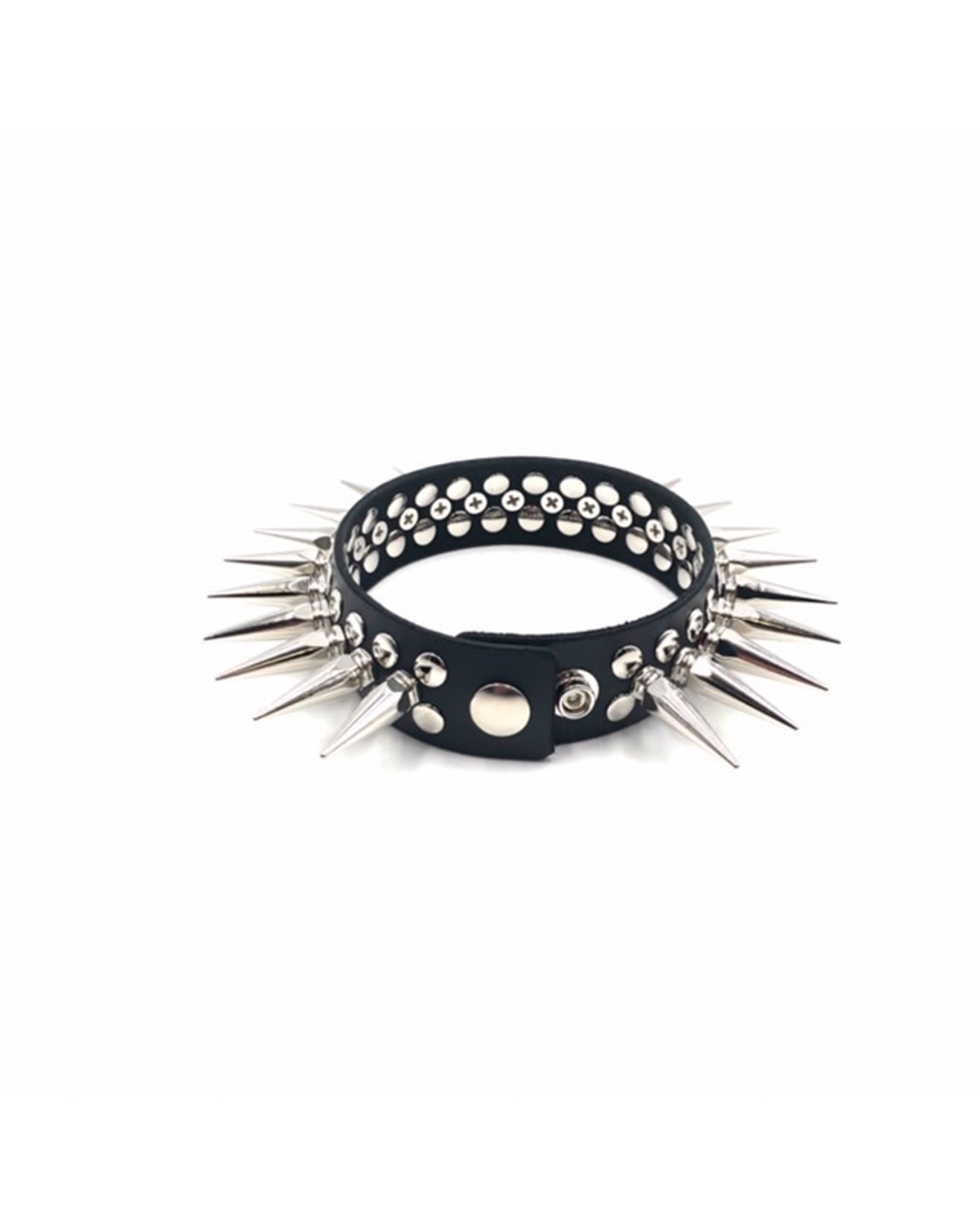 Choker Full Metal Punk Spikes | Goth Leather Collars | Axovus - Bondesque