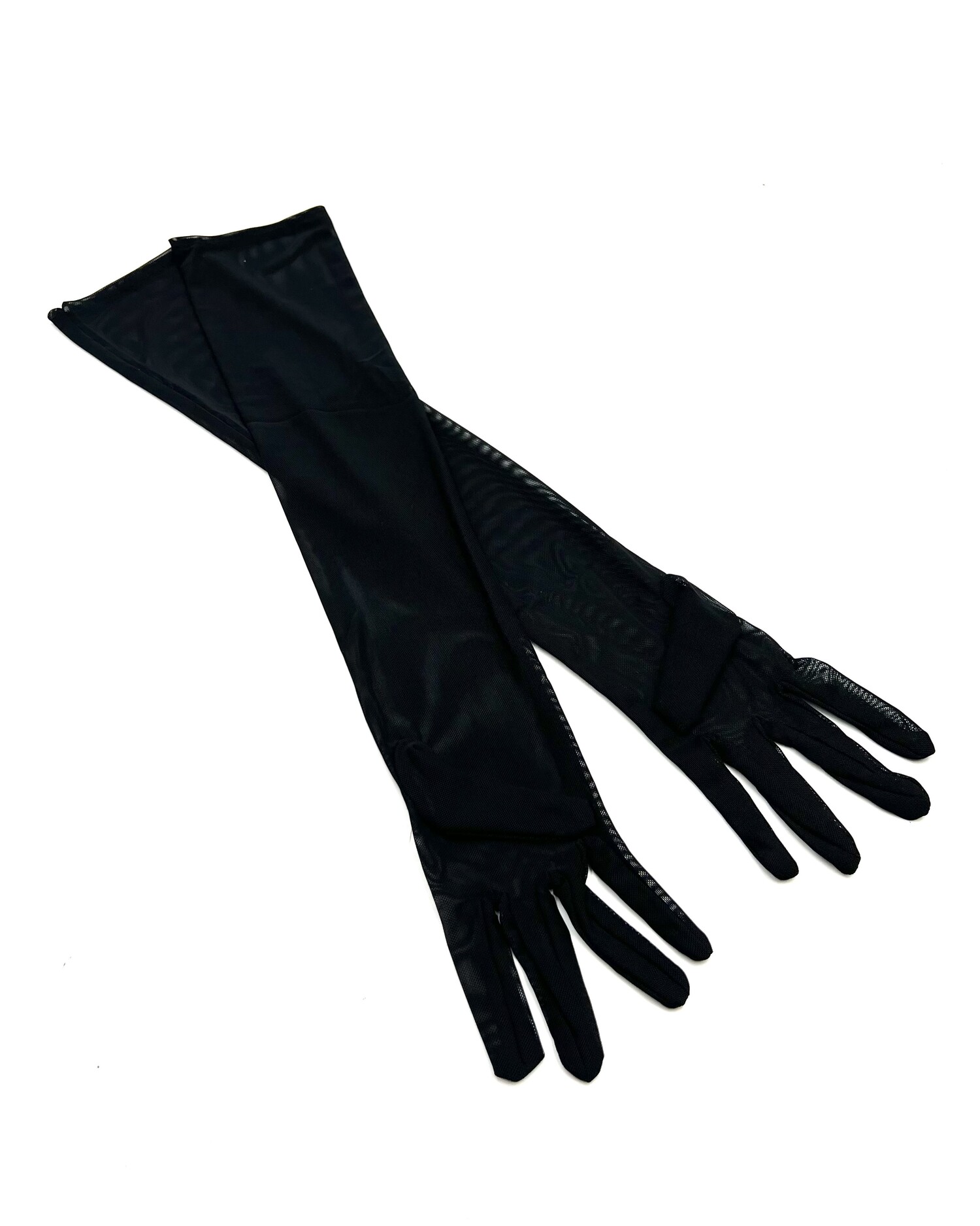 Opera Sheer Black Gloves | Black Tulle Gloves for Halloween Costume ...