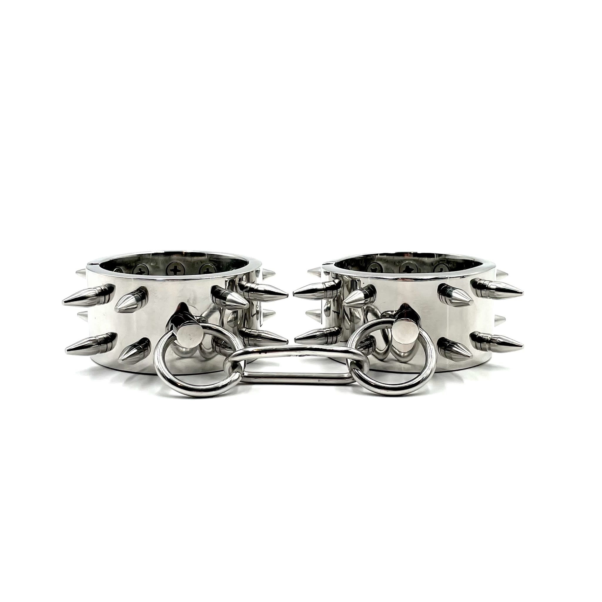 Spike metal wrist shackles -BDSM - Bondesque
