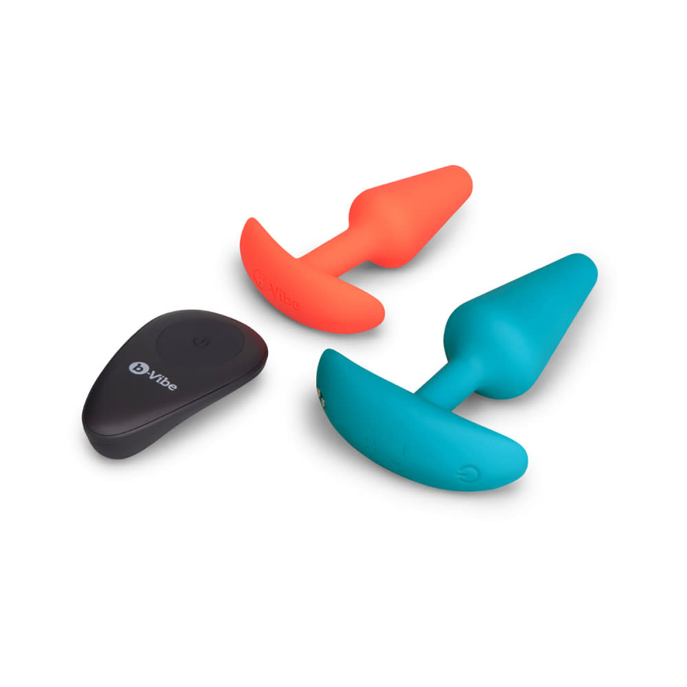 b-Vibe Butties Anal Training 2-Piece | Vibrating Butt Plugs - Bondesque