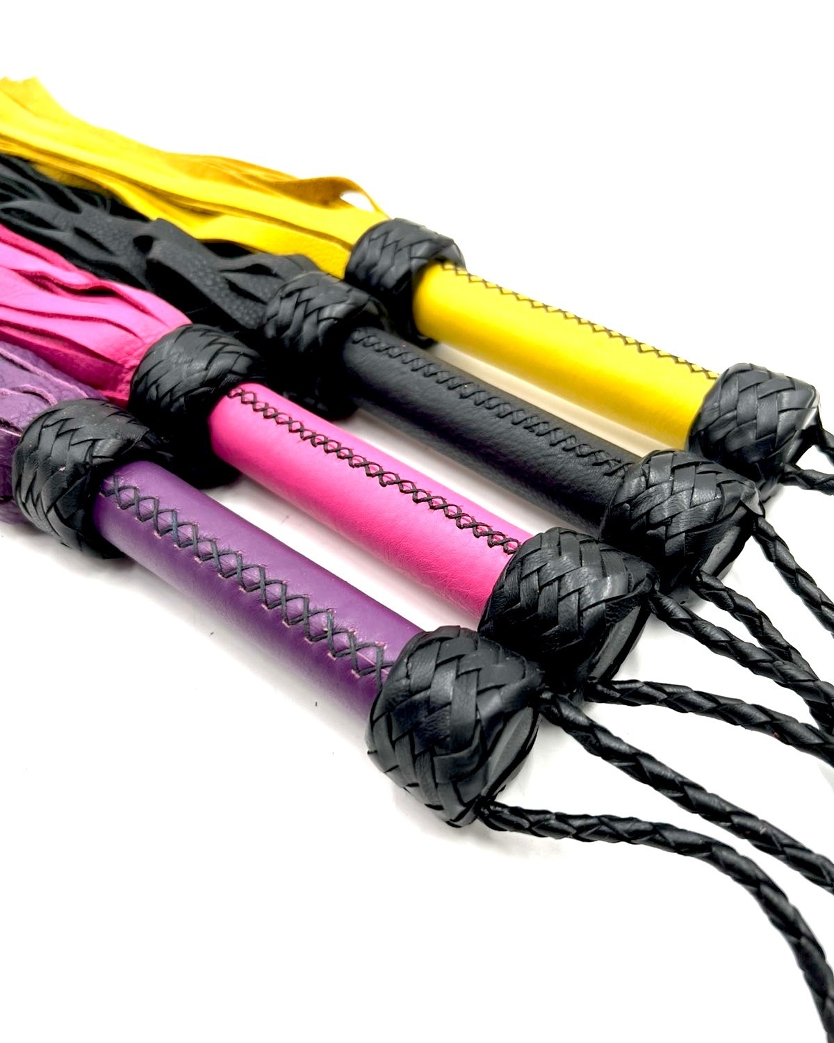 Cowhide Leather Floggers | Smooth Handle | BDSM Gear | Spanked - Bondesque