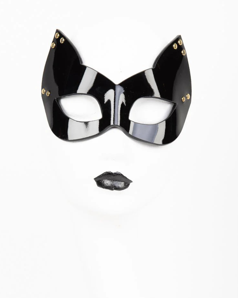 Ricco Molded Kitten Mask in Patent Leather | Fräulein Kink - Bondesque