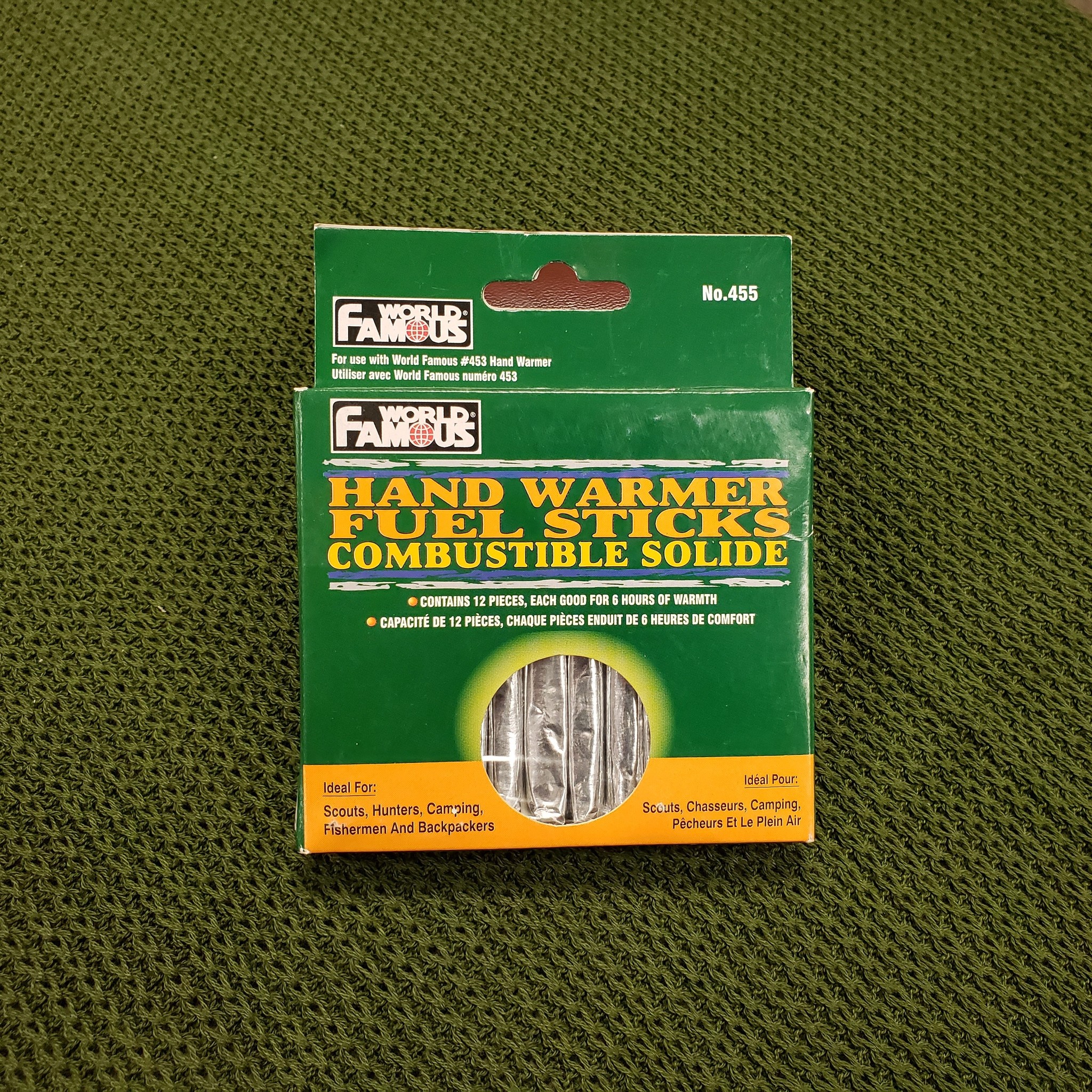 World Famous - Hand Warmer Fuel Sticks, 12 Pack - 455 - Smith Army Surplus