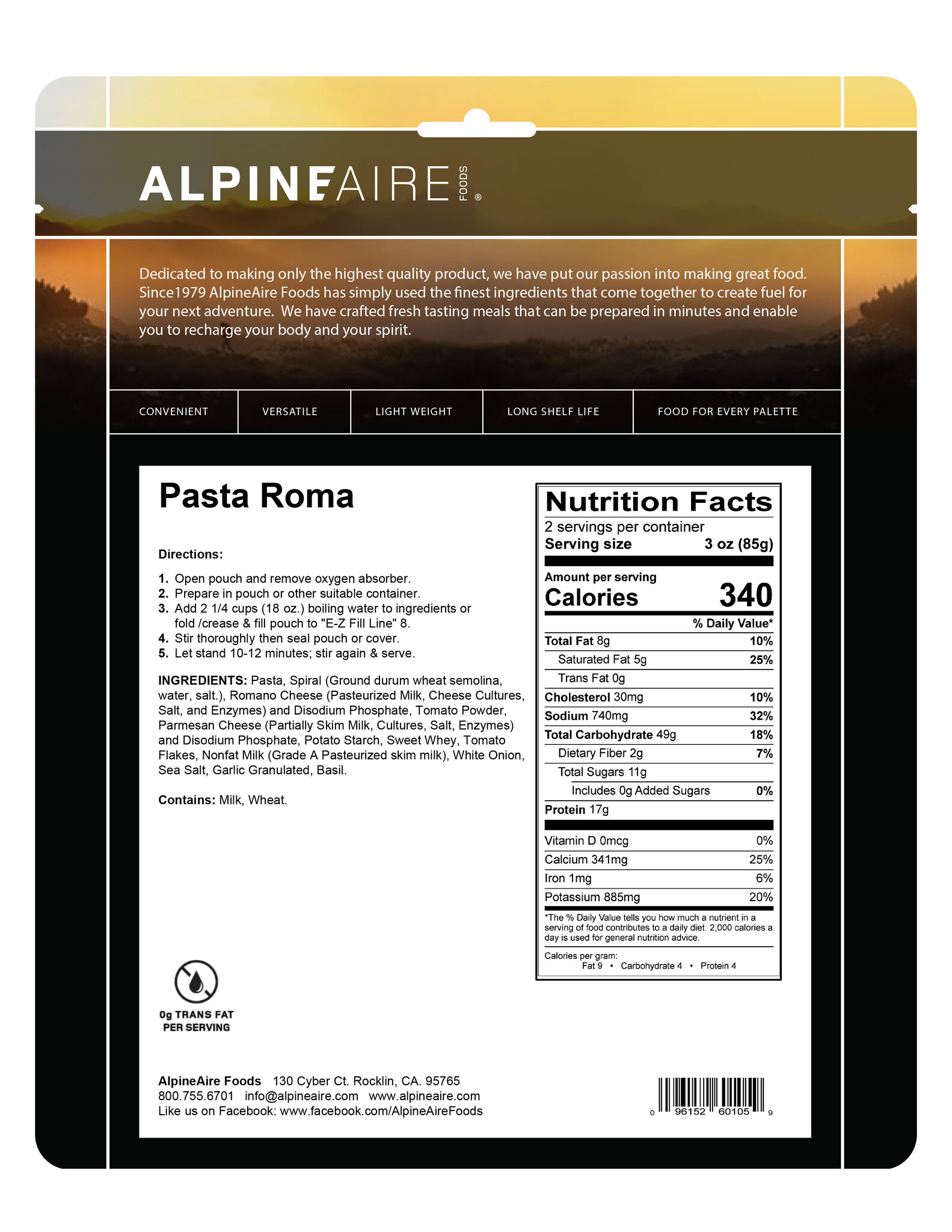 ALPINE AIRE FREEZE DRIED FOOD - Smith Army Surplus
