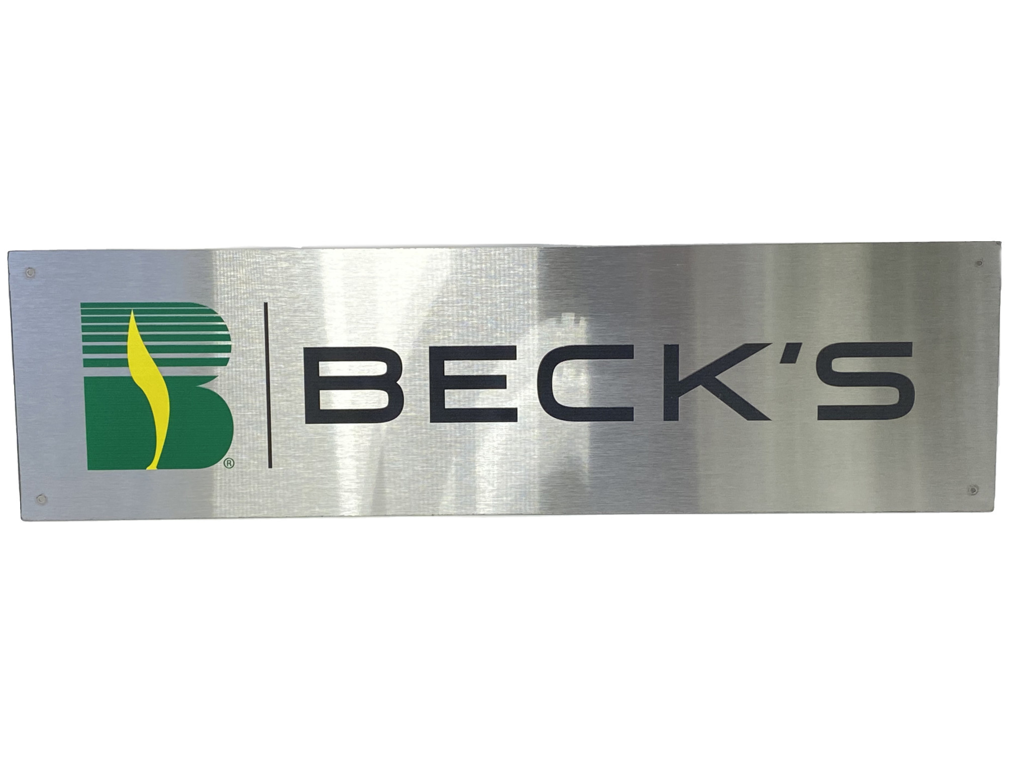 03442 Beck's Stainless Steel Sign "18X5" - Beck's Country Store