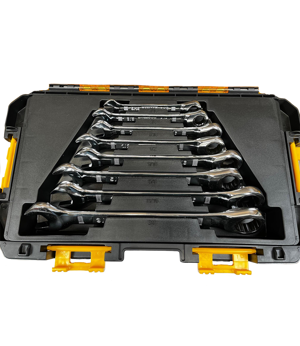04130 Dewalt 8 Piece Ratcheting Wrench Set w/ Case - Beck's Country Store