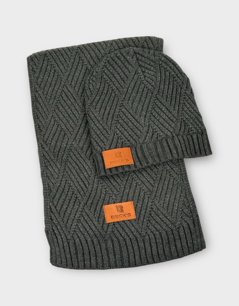 04018 Leeman Knit Scarf and Beanie Set - Beck's Country Store