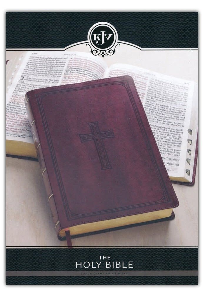 Super Giant Print Bible Brown Leathersoft with Thumb Index - Crown Bookshop
