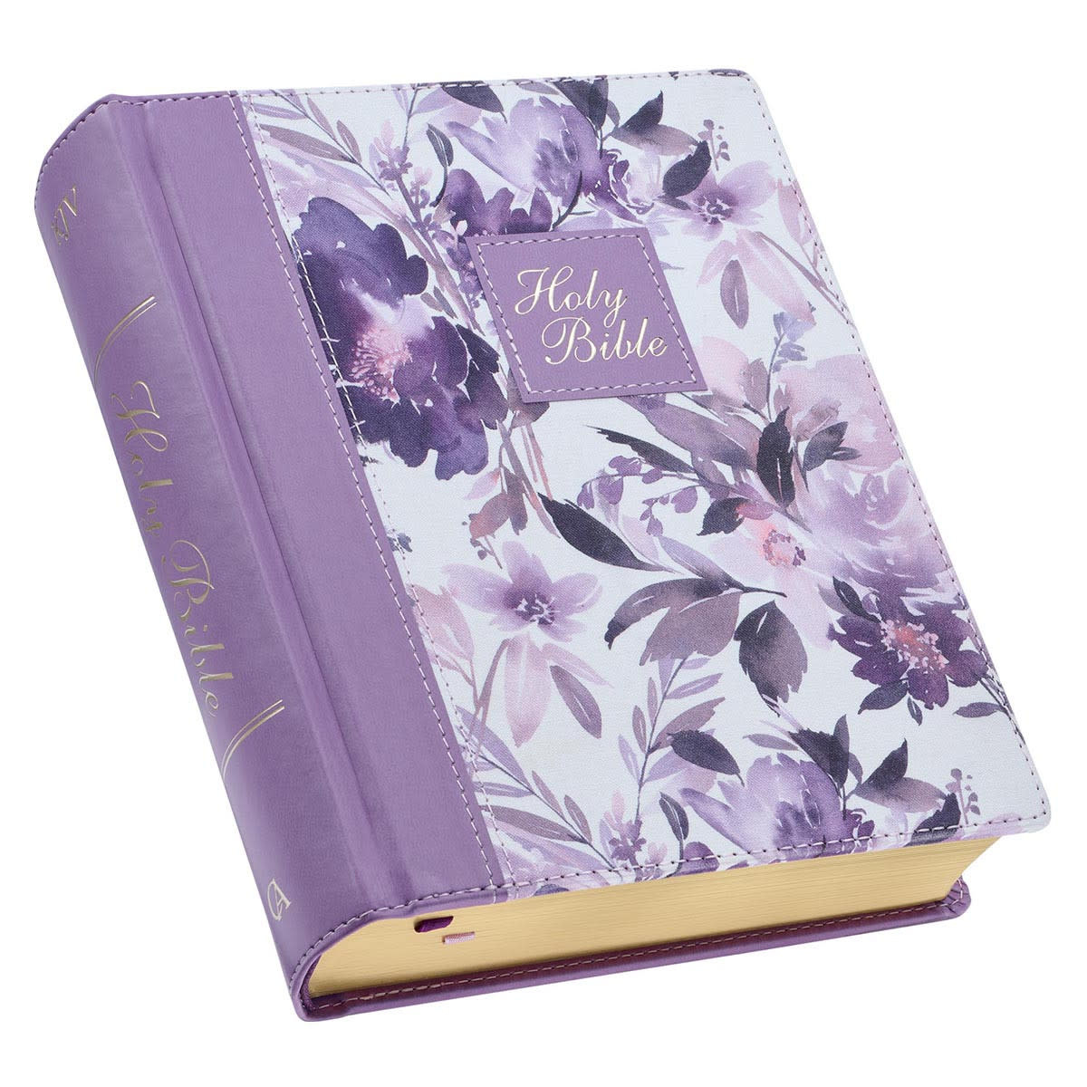 Purple Floral Faux Leather Hardcover Note-taking Bible - Crown Bookshop