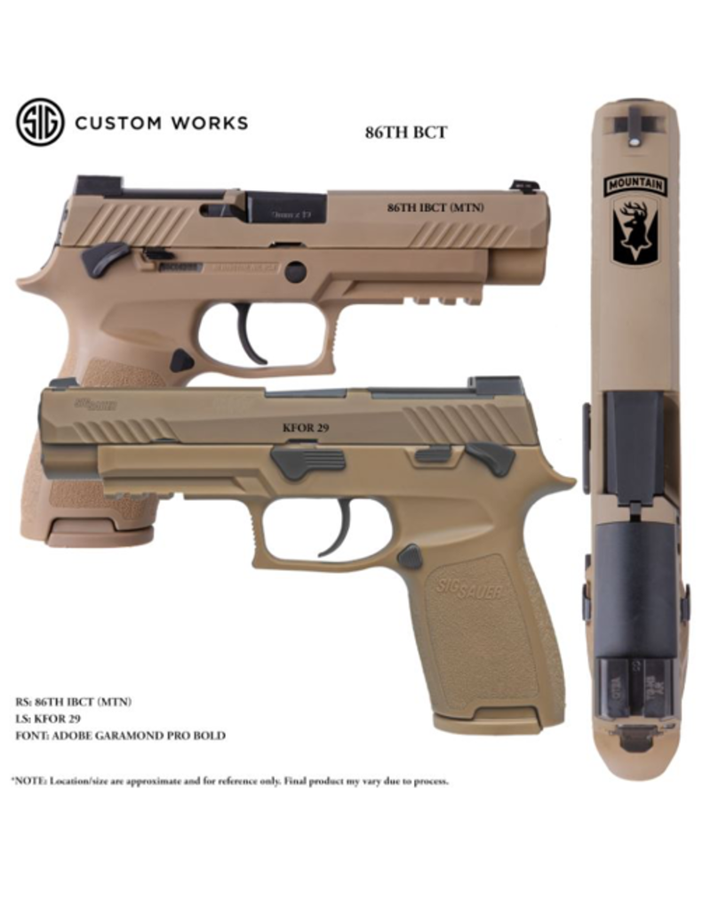 SIG CUSTOM WORKS ENGRAVING : 86TH IBCT - M17 - BH Police Supply