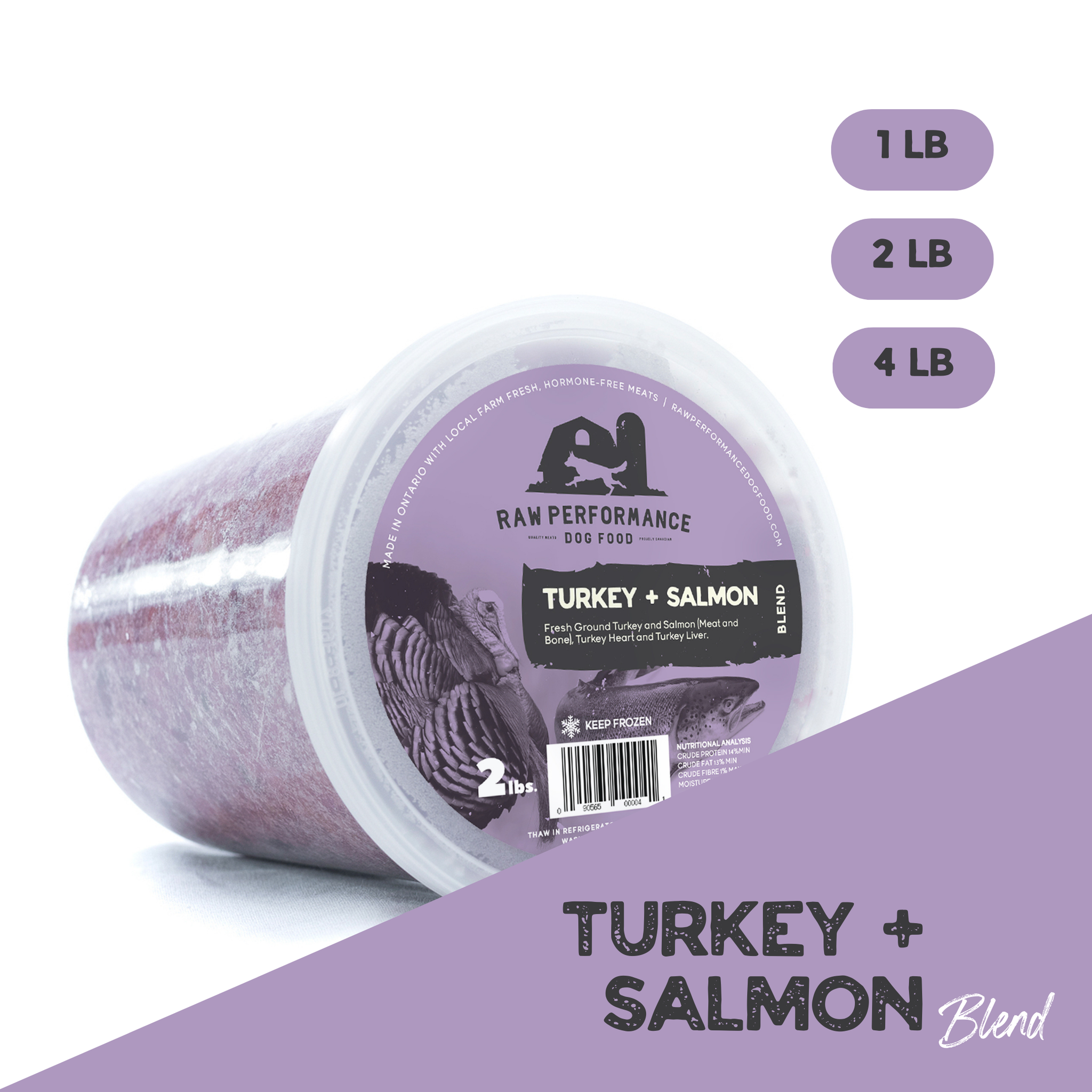 Raw Performance Turkey and Salmon Blend 4lb - Heritage Pet and Garden