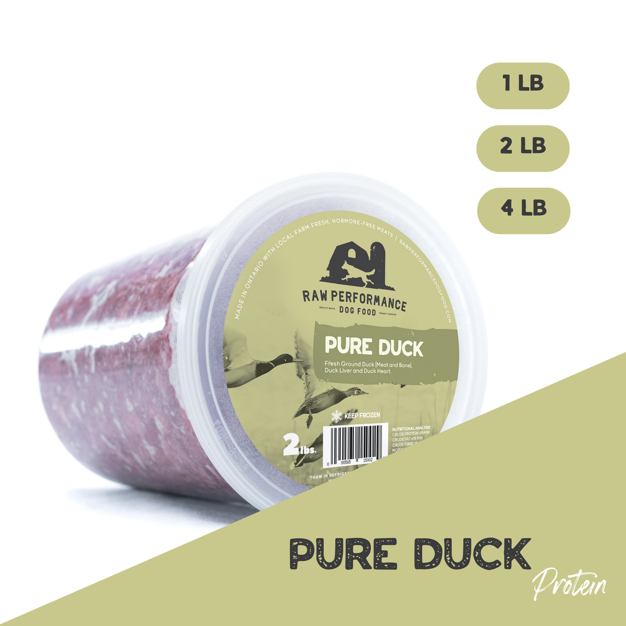 Raw Performance Pure Duck 4lb - Heritage Pet and Garden