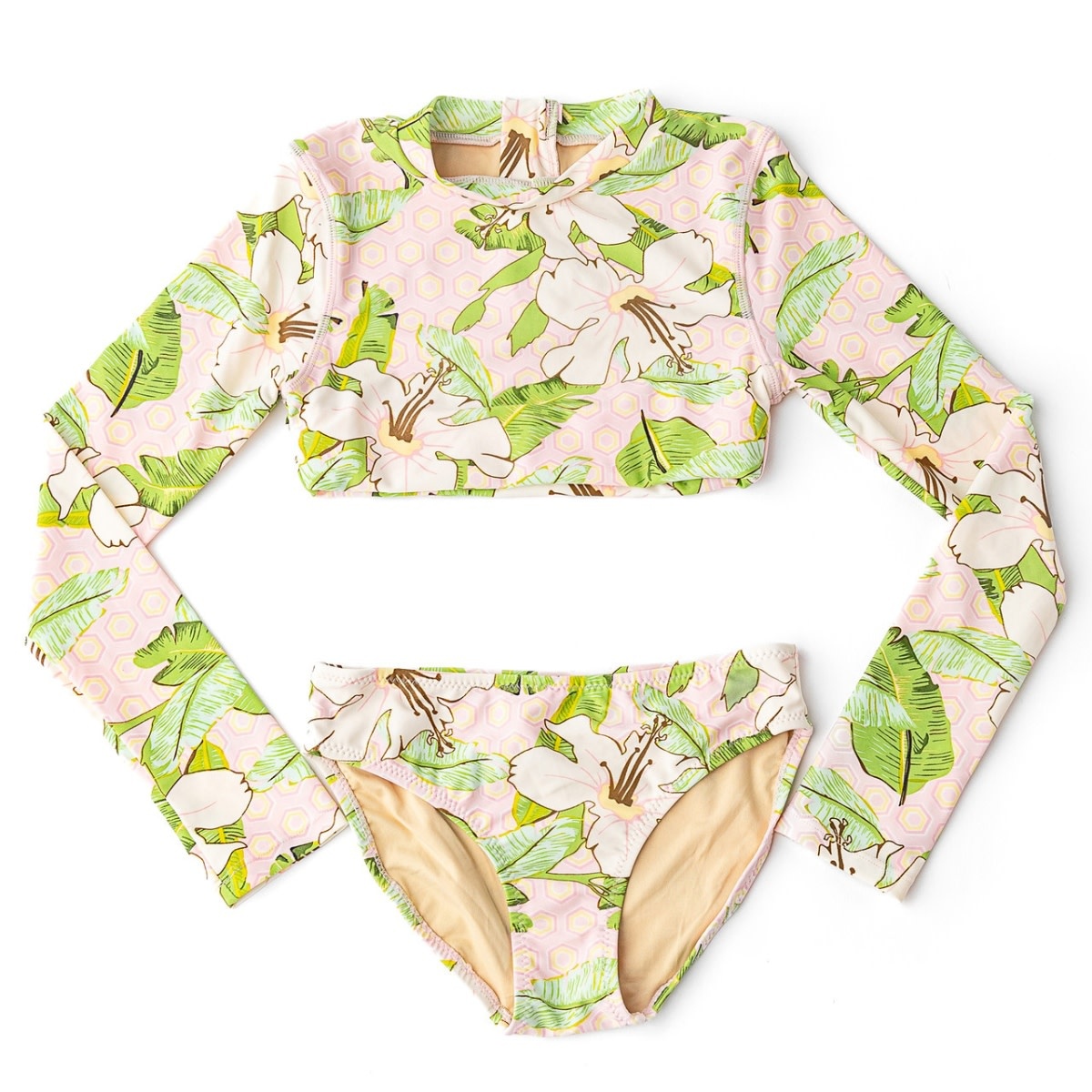 Girls Cropped Rashguard Swimsuit Set - The Circle & The Circle Kids ...