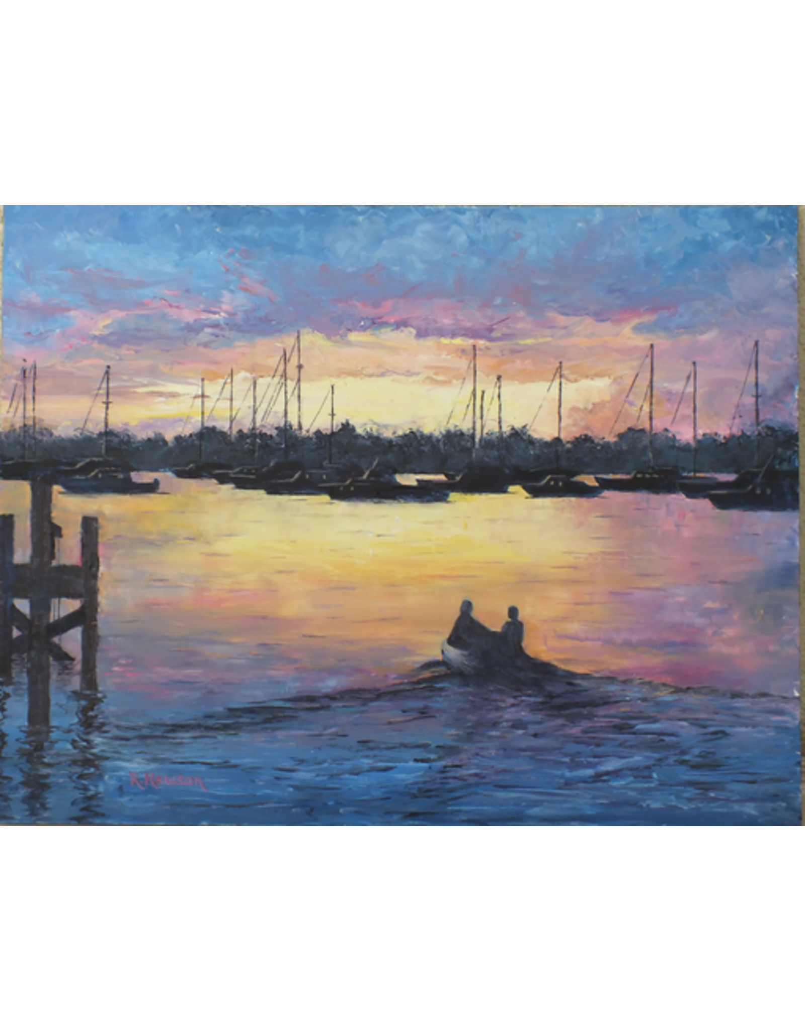 Sunset Bay Sailors (Print, Matted, 11x14) - Rare Earth Gallery