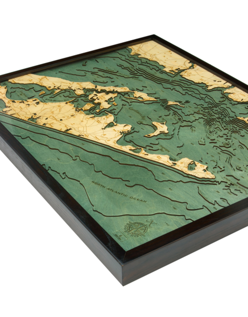 Long Island Sound (EAST, Bathymetric 3-D Wood Carved Nautical Chart ...