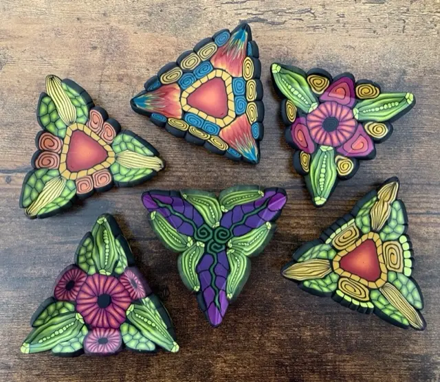 Triangle Tray, handmade, polymer clay, KRIS - Rare Earth Gallery