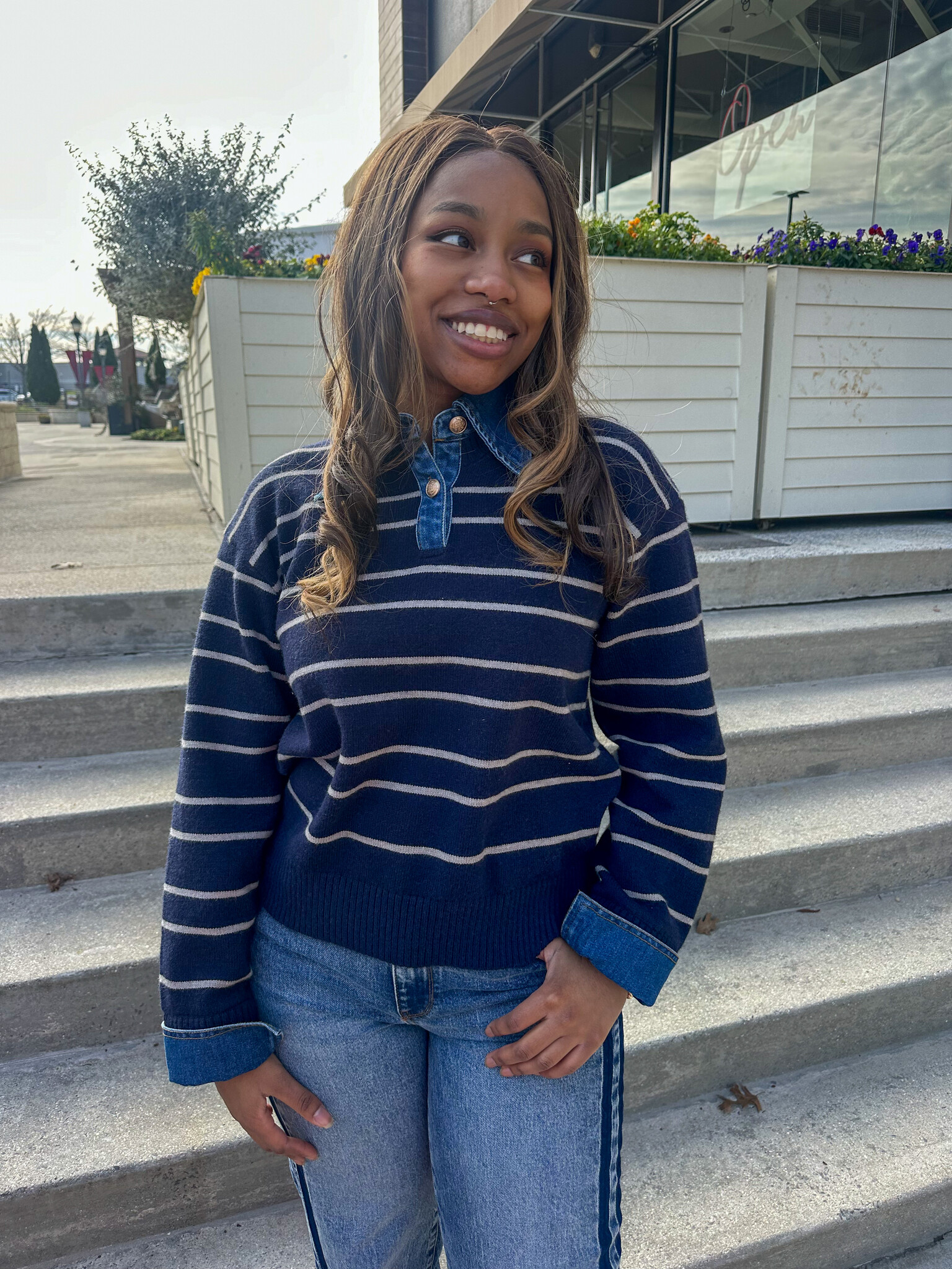 SOFIA STRIPE BLOUSE - Dear Prudence Shops