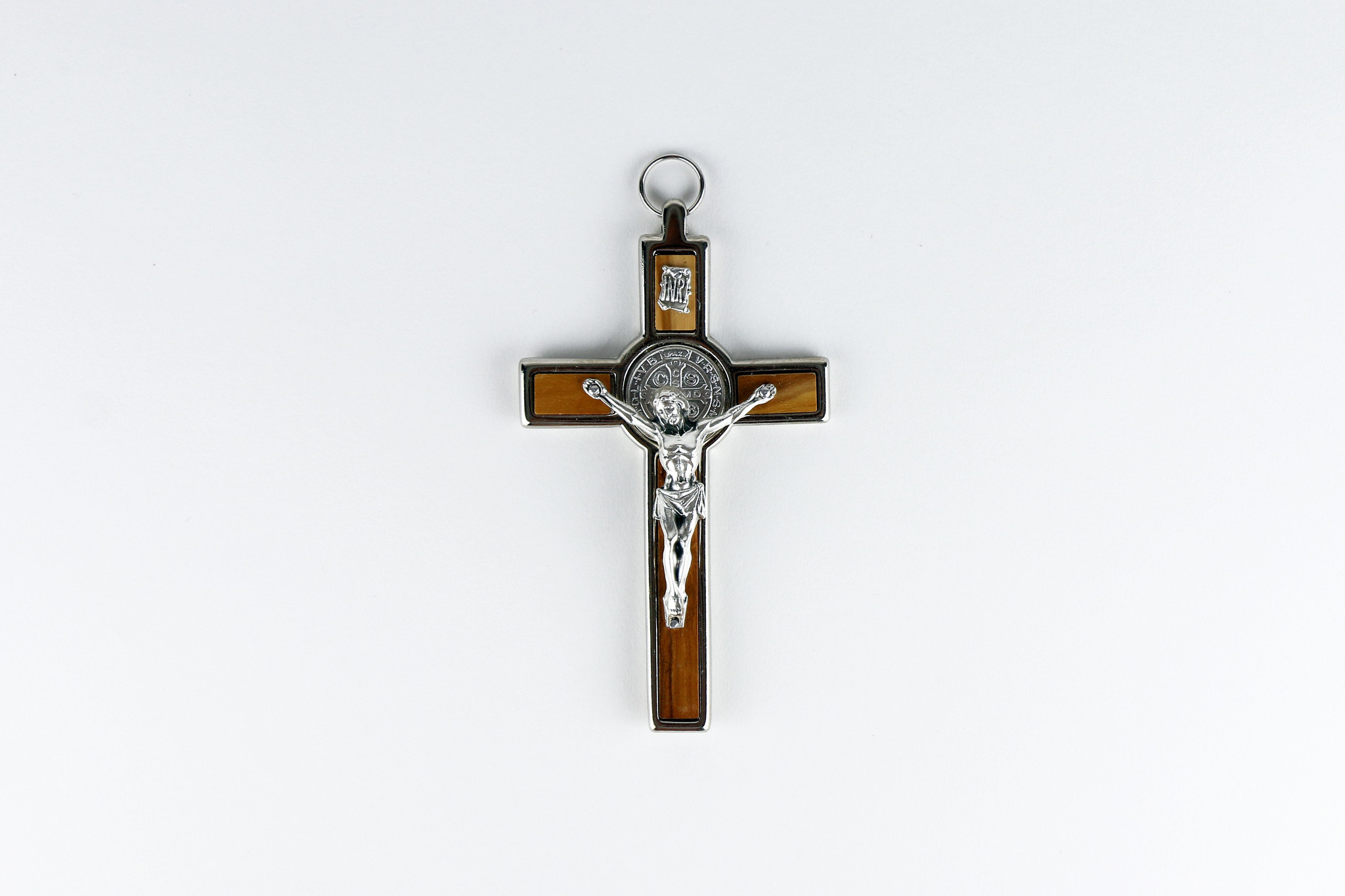 Saint Benedict wood and metal crucifix (14cm) - Gift Shop - Saint ...