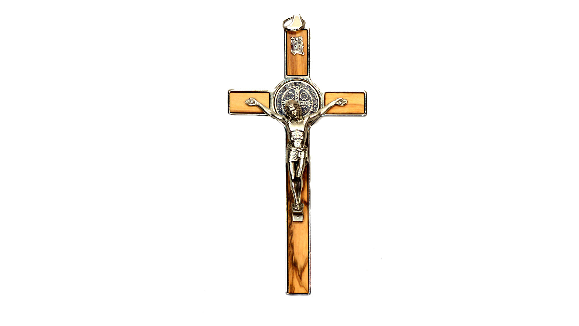 Saint Benedict Olive Wood and Metal Crucifix - Gift Shop - Saint Joseph ...
