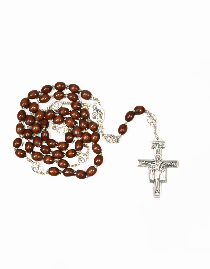 Chapelet en bois foncé Saint François / Sainte claire - L'Oratoire ...