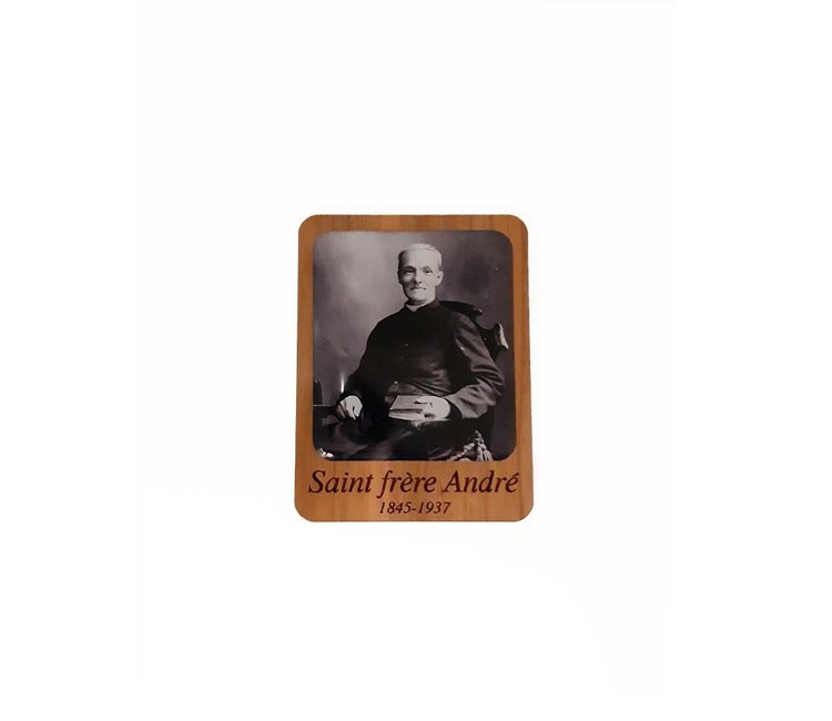 Saint Brother André wooden magnet (black and white) - Gift Shop - Saint ...