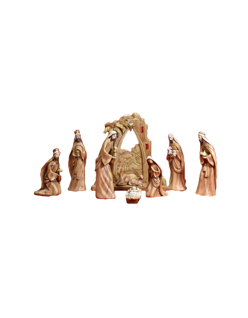 Resin Nativity scene with carved wood finish (10pcs) - Gift Shop ...