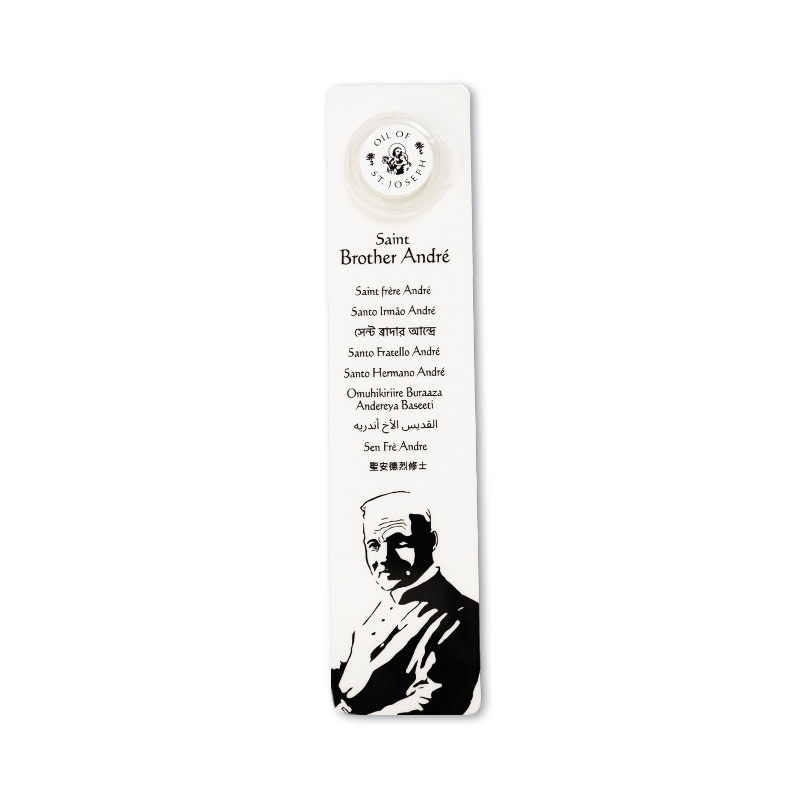 Bookmark prayer Saint Brother André with oil of Saint Joseph - Gift ...