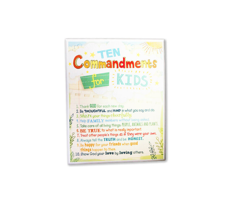 ''Ten Commandments for kids'' plaque - Gift Shop - Saint Joseph’s ...