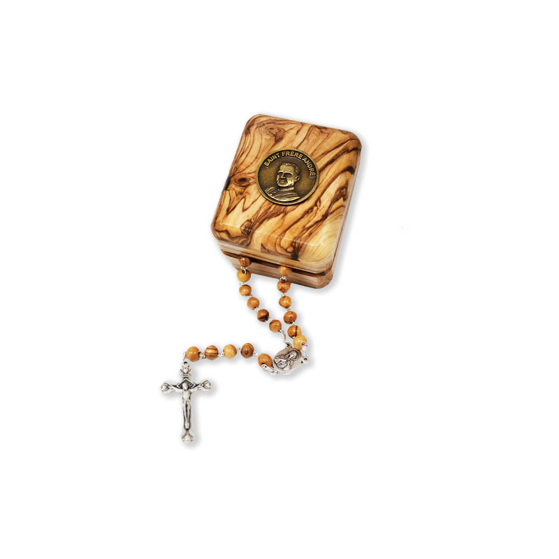 Saint Brother André olive wood box and rosary - Gift Shop - Saint ...
