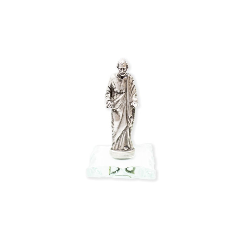 Antique pewter Saint Joseph blessing statue on glass - Gift Shop ...