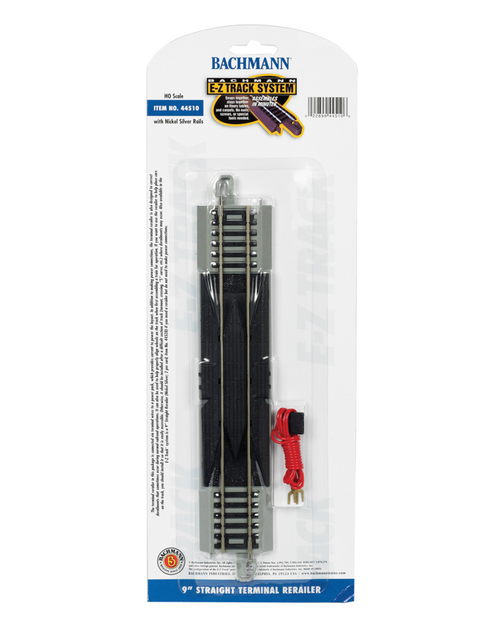 9" Straight Terminal Rerailer with Wire HO Scale EZ Track - Hub Hobby