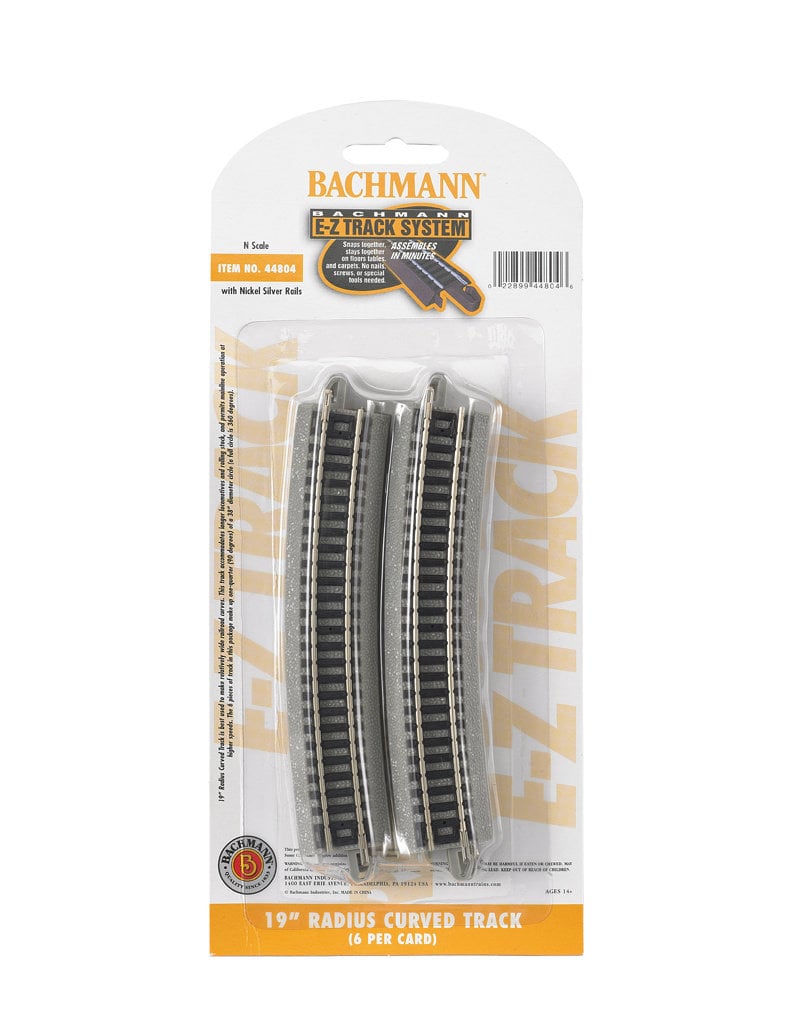 19" Radius Curved N Scale EZ Track - Hub Hobby