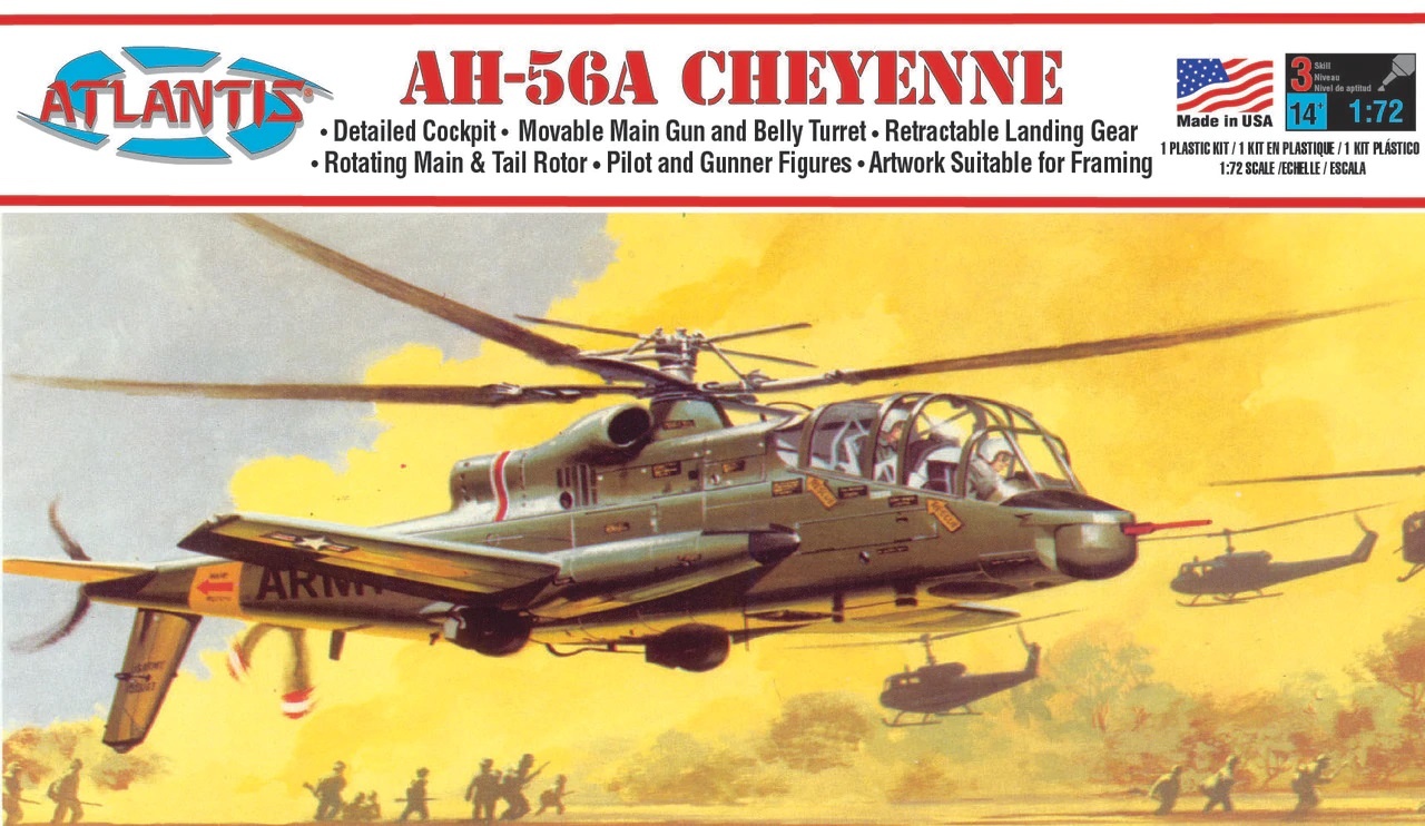 Atlantis Models 506 - 1/72 AH-56A Cheyenne Helicopter Plastic Model ...