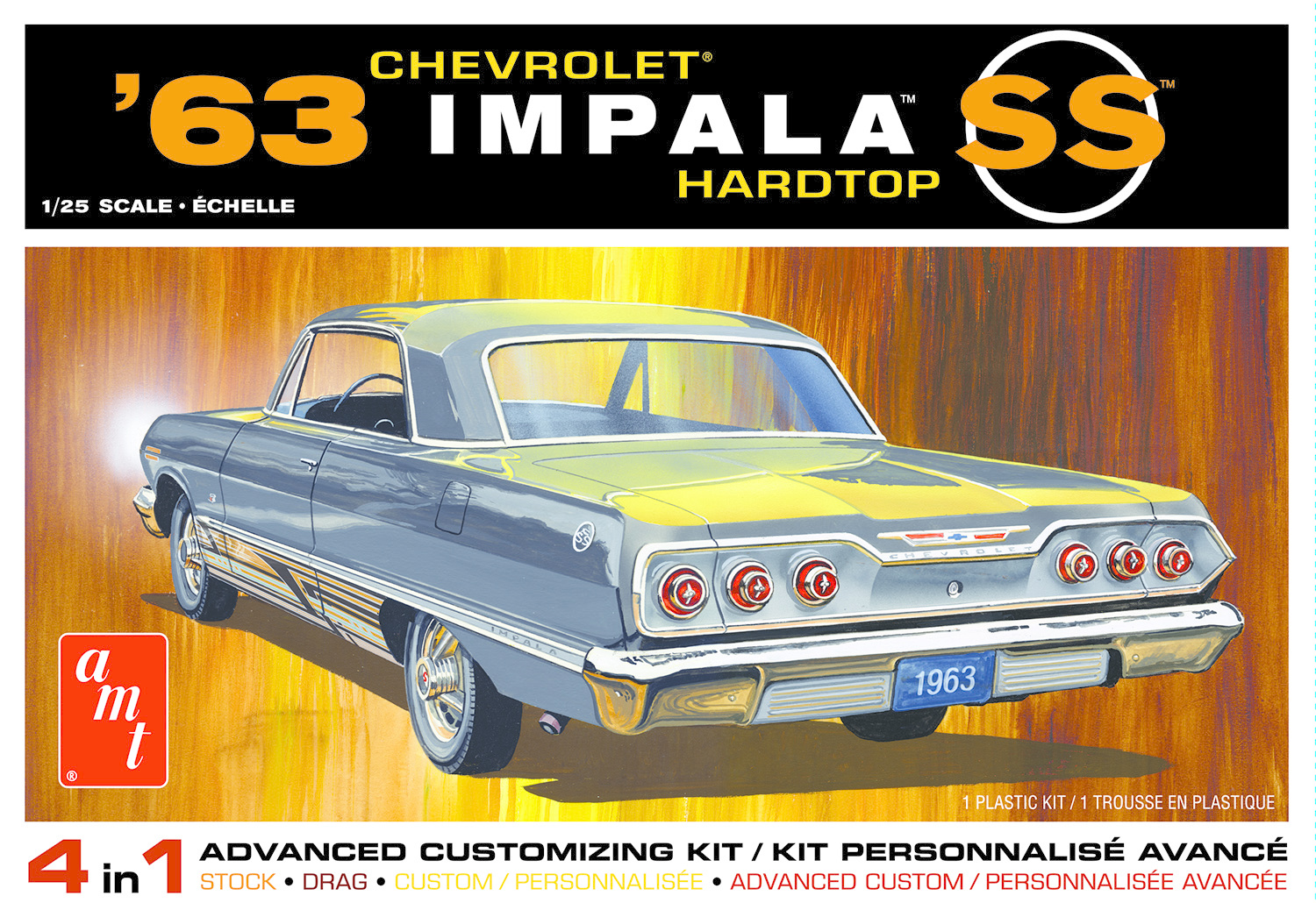 AMT 1149M - 1/25 1963 Chevy Impala SS Hardtop Plastic Model Kit - Hub Hobby