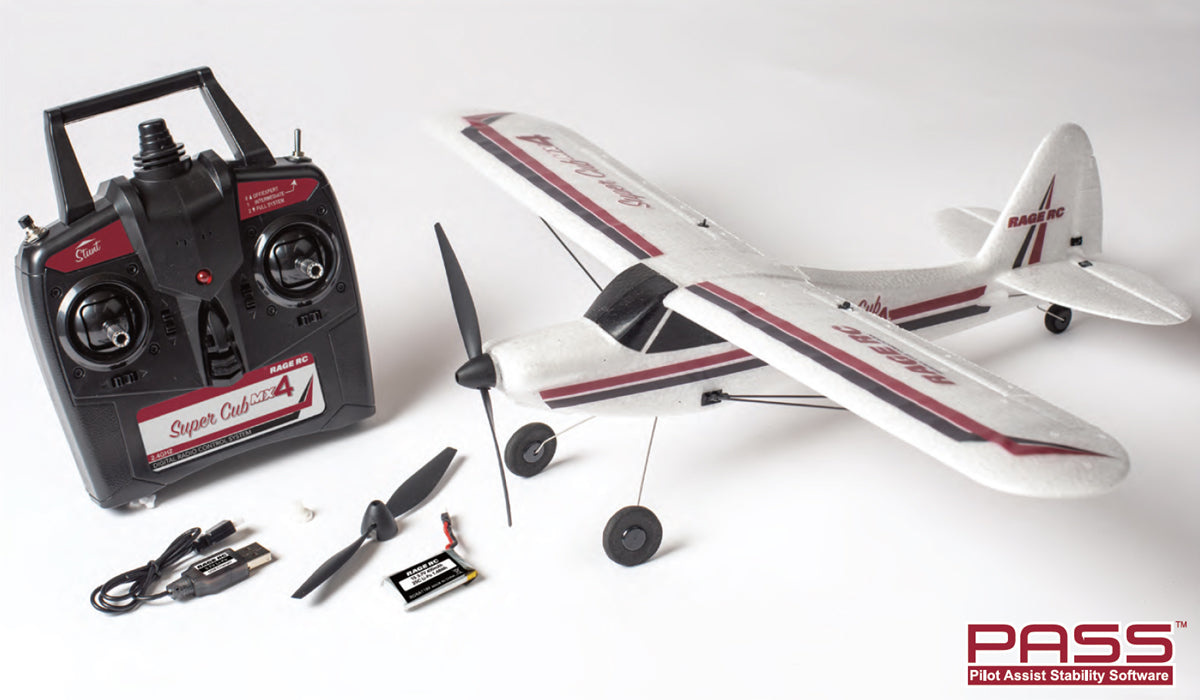 Rage RC RGRA1114 - Super Cub MX4 Micro EP 4-Channel RTF With PASS - Hub ...