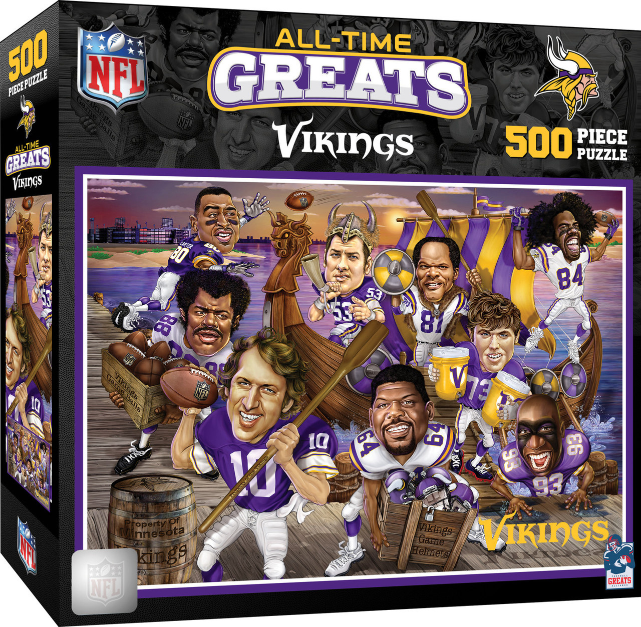 Masterpiece Puzzles Vikings All-Time Greats - 500 Piece Puzzle - Hub Hobby