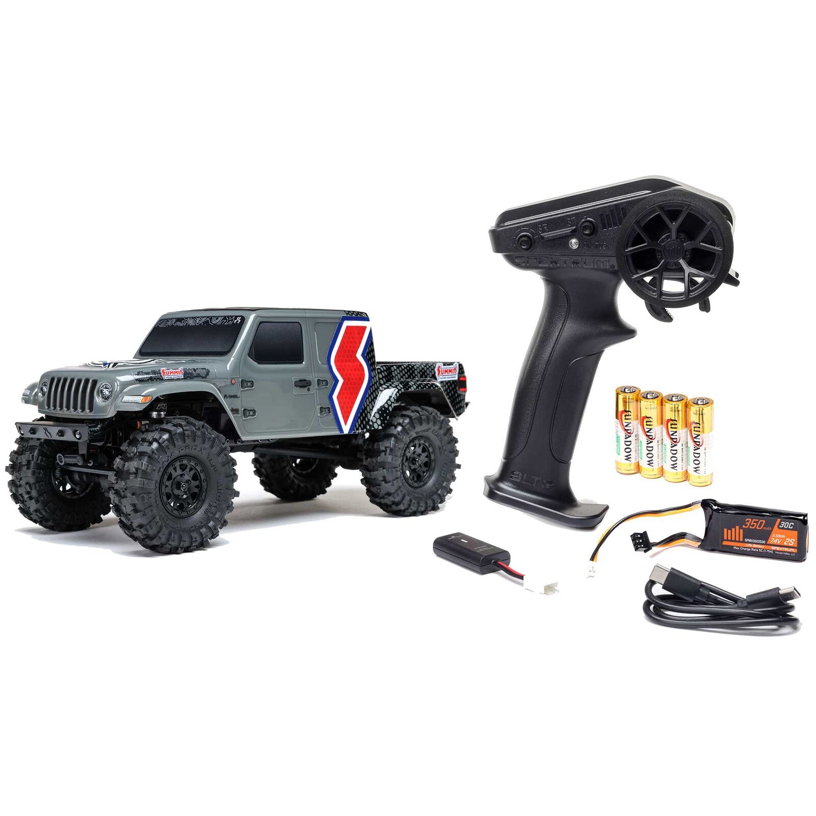 AXI-2324 SCX24 Summit Racing Jeep Gladiator 4x4 Gray - Hub Hobby