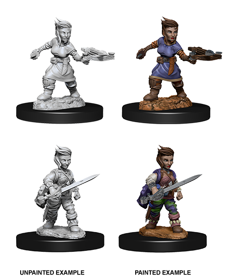 Halfling Rogue Female W8 Unpainted Miniature - Recess Games LLC