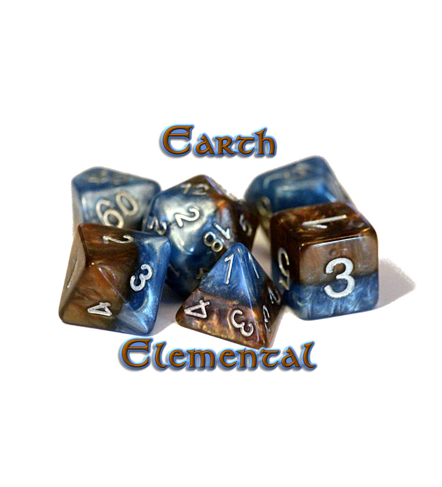 Earth Elemental d7 set Halfsies Dice - Recess Games LLC