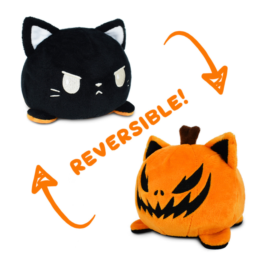 Reversible Cat Plush BK OR - Recess Games LLC