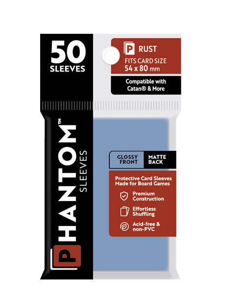 Phantom Rust Sleeves Gloss/Matte 54x80mm Clear 50ct - Recess Games LLC
