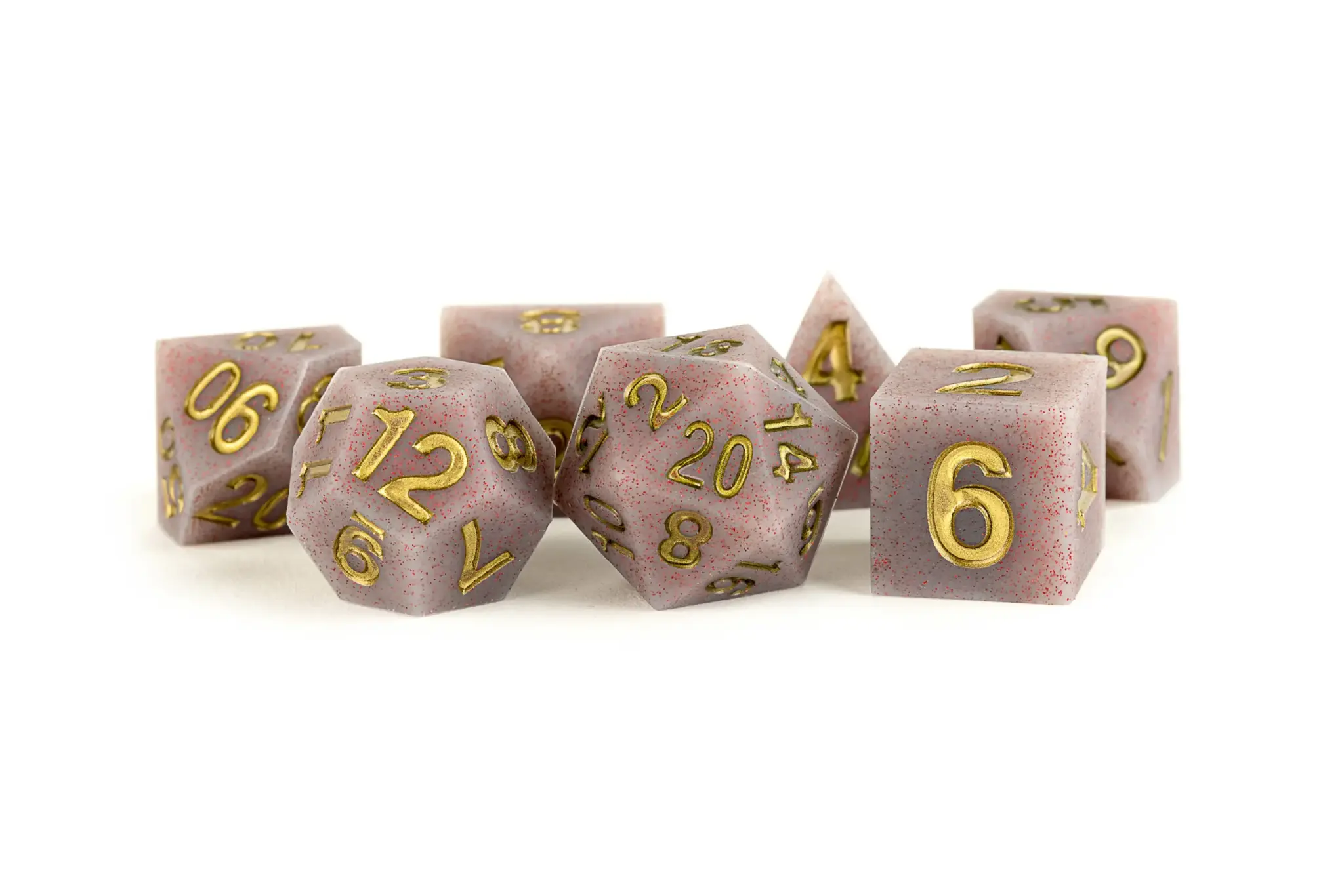 Sharp Edge Silicone Rubber Dice Set Volcanic Soot - Recess Games LLC
