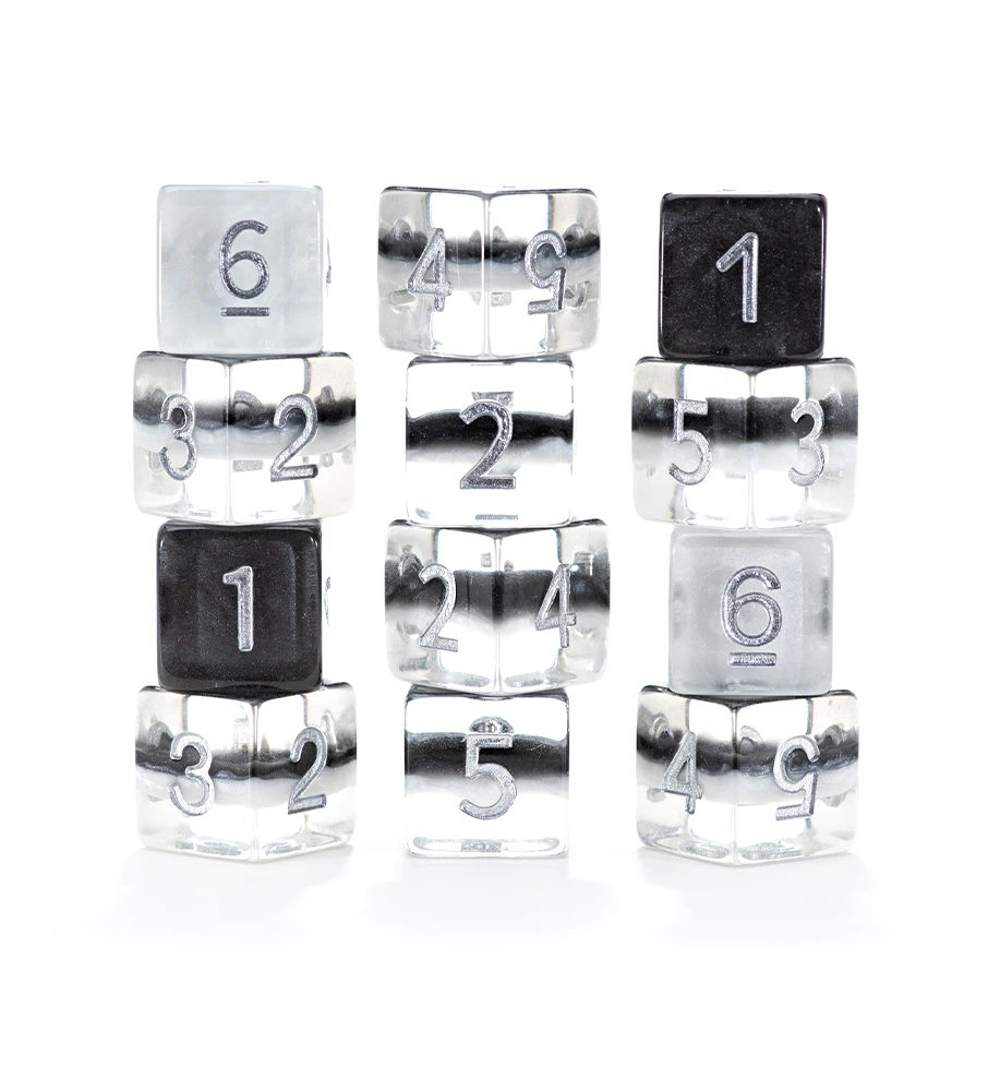 Eclipse Dice - 'Luna' 12D6 Set - Recess Games LLC