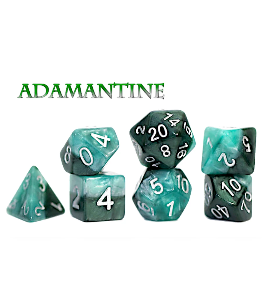 Halfsies Dice - 'Adamantine' 7-die set - Recess Games LLC