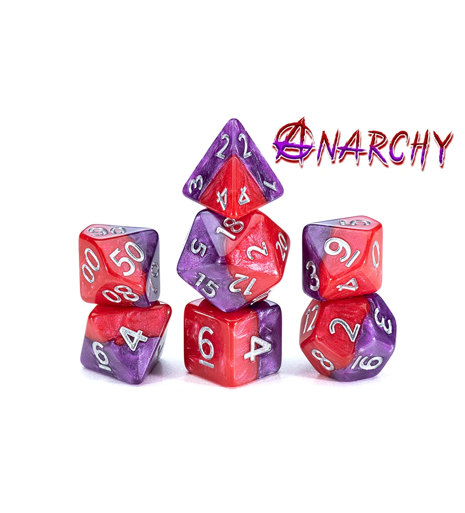 Halfsies Dice - 'Anarchy' 7-die Set - Recess Games LLC