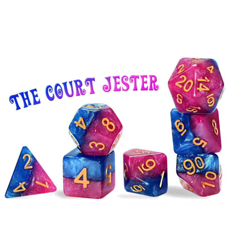 Halfsies Dice - 'The Court Jester' 11-Die Set - Recess Games LLC