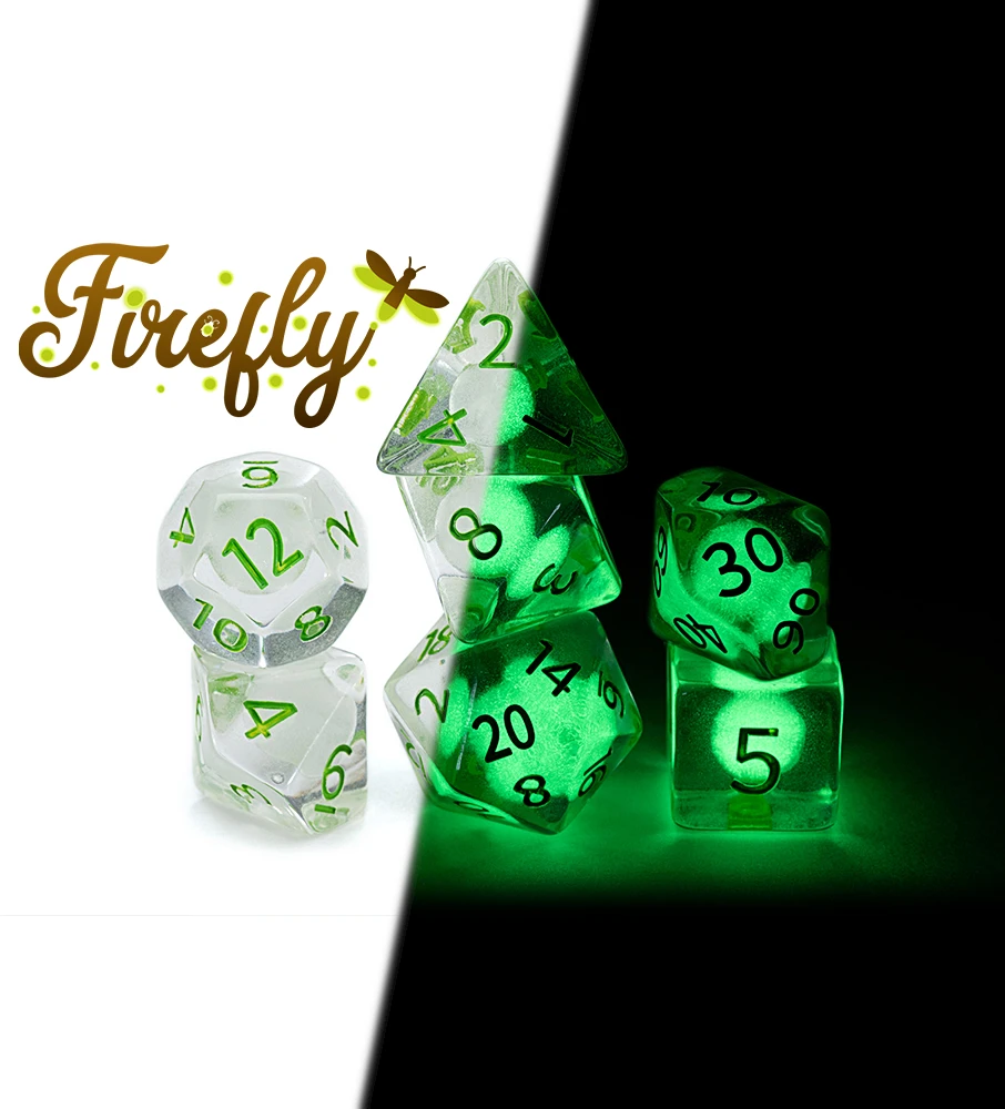 Radiant Dice Firefly 7 die set - Recess Games LLC
